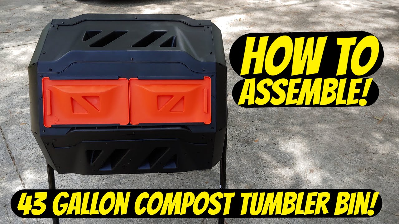 How To Assemble 43 Gallon Compost Bin Rotating Tumbler (Temu, Amazon ...
