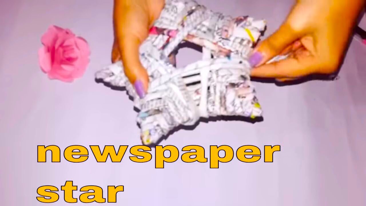 Make star with newspaper pipes!! how to make star for christmass decor ...