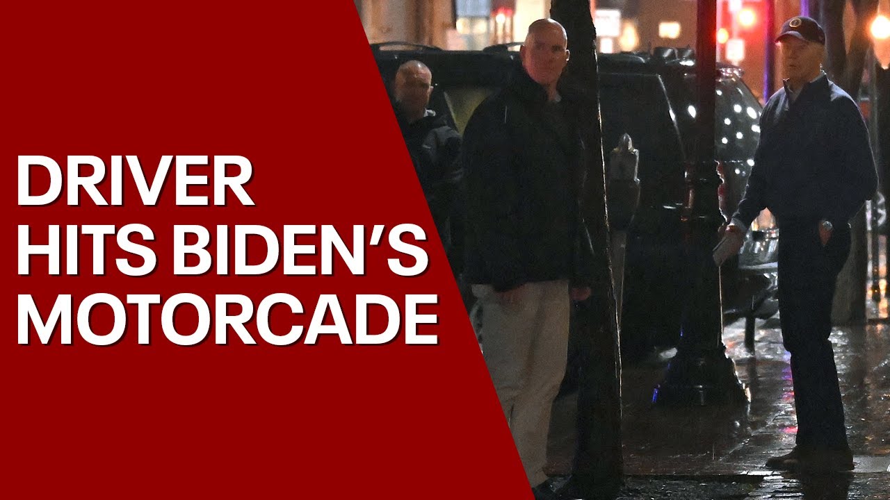 Driver crashes into President Biden's motorcade - YouTube