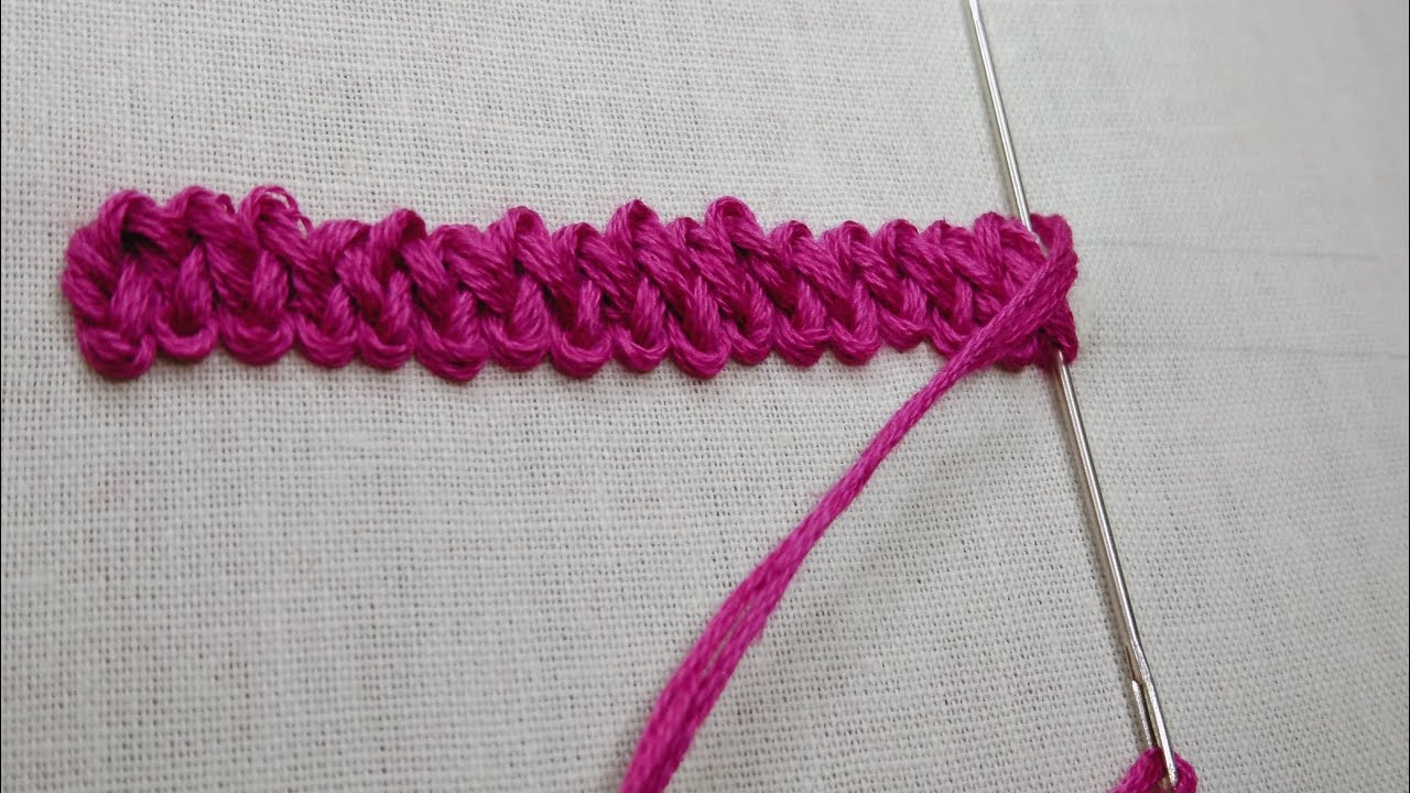 braid stitch or cable plait stitch | tutorial hand embroidery design ...