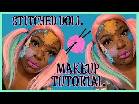 HALLOWEEN MAKEUP TUTORIAL | STITCHED DOLL | TAG COLLABORATION WITH ...