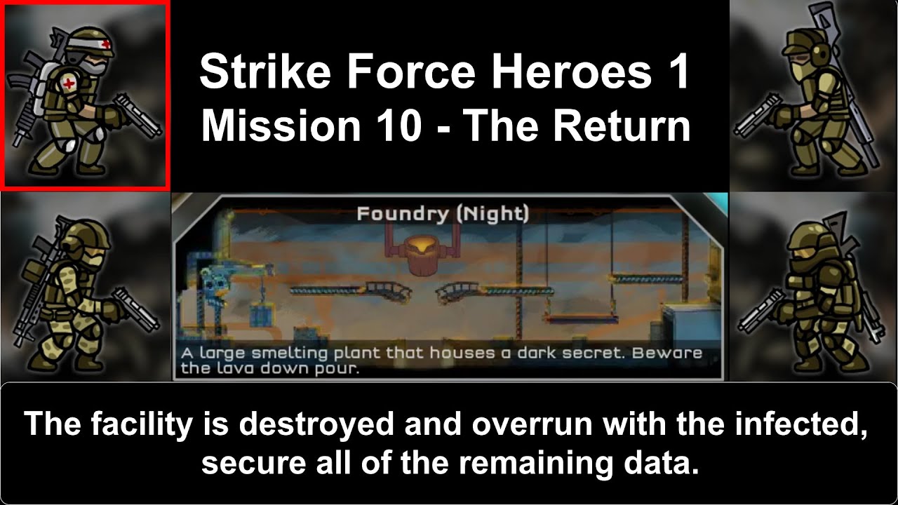 Strike Force Heroes 1 - Mission 10: The Return (Medic) - YouTube