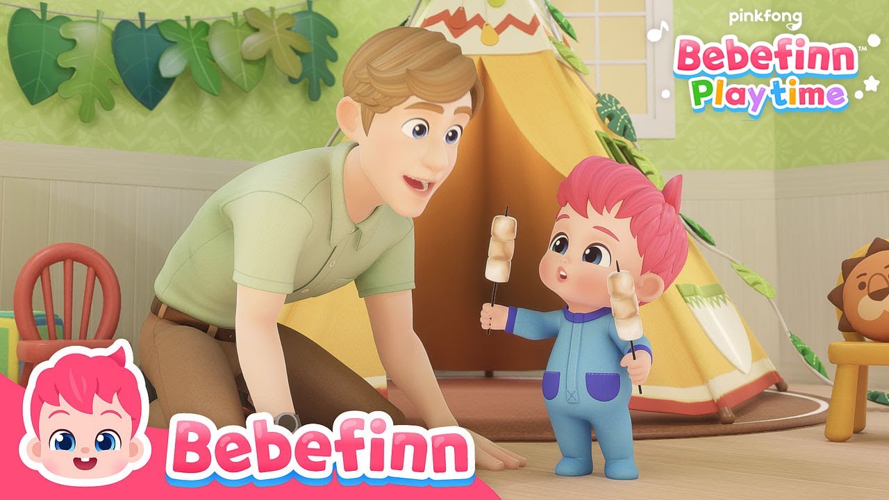 ⛺️ Indoor Camping Trip | Rainy Day Play for Kids | Bebefinn Playtime ...
