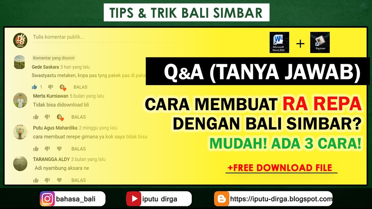 [Bali Simbar 12] Cara Membuat Ra Repa dengan Bali Simbar | Q&A - YouTube