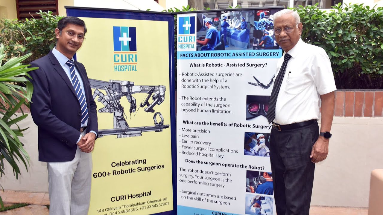 CURI Hospital successfully completed 600 plus Robotic Surgeries - YouTube