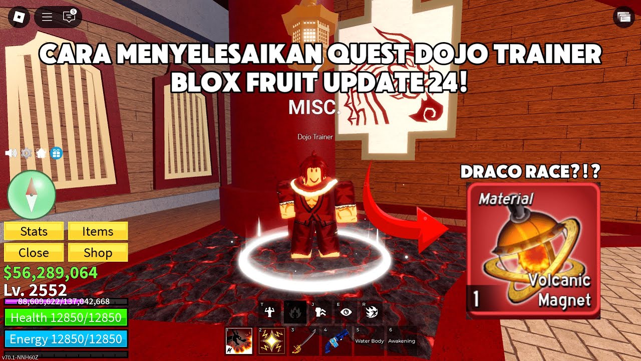 CARA MENYELESAIKAN QUEST TERBARU DI DOJO TRAINER BLOX FRUIT! - Blox ...