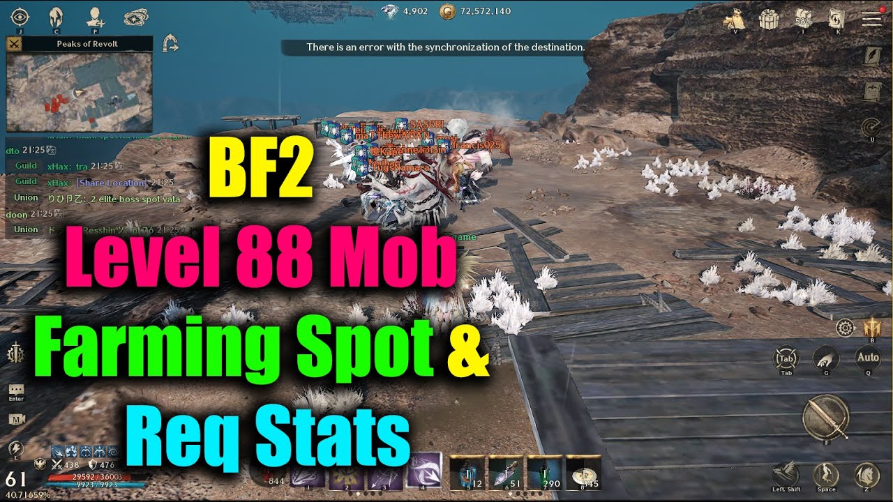 Night Crows BF2 Level 88 Mob Farming Spot & Req Stats - YouTube