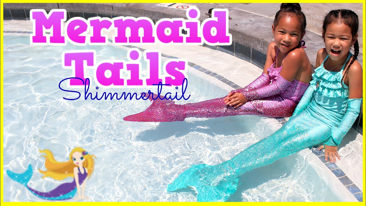 Live Mermaids Swimming In Our Pool! Family Fun Fin Mermaid Tail Pool ...