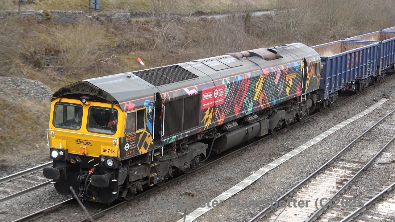 GBRF Class 66718 On 6H89 Empty Stone Is Seen Passing At Peak Forest On ...
