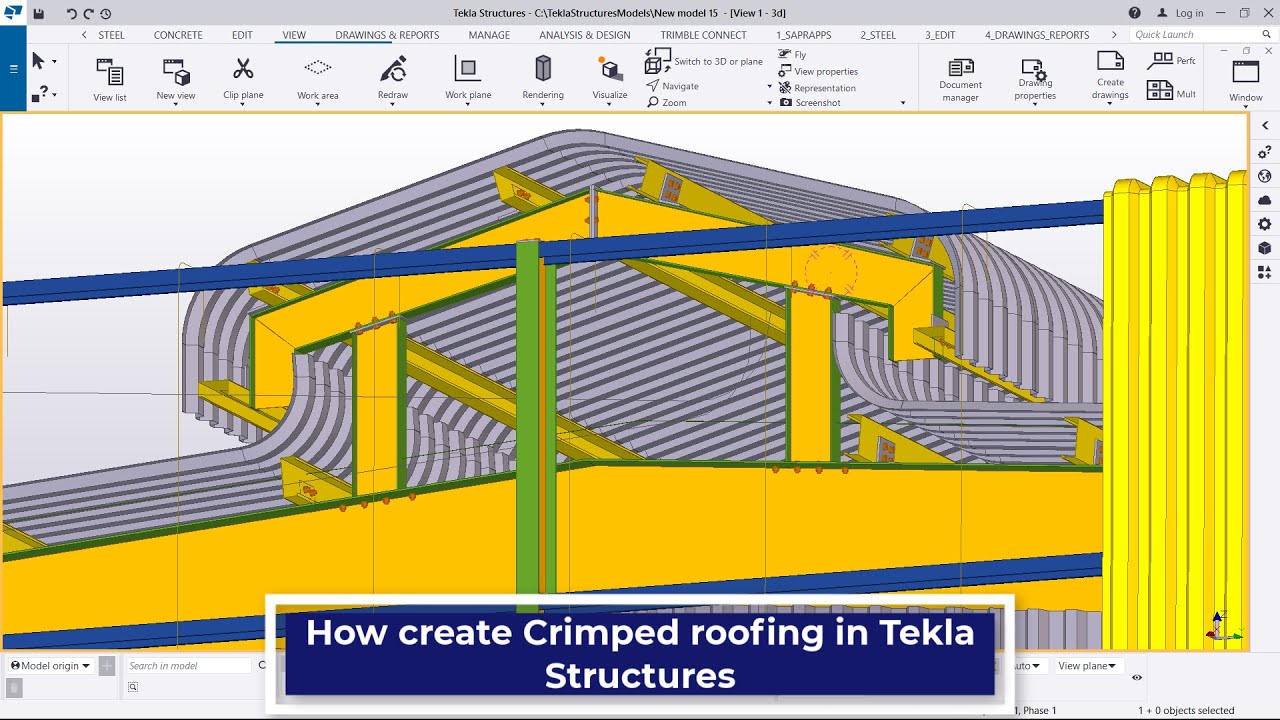 How to create Crimped roofing Sheet in Tekla Structures - YouTube