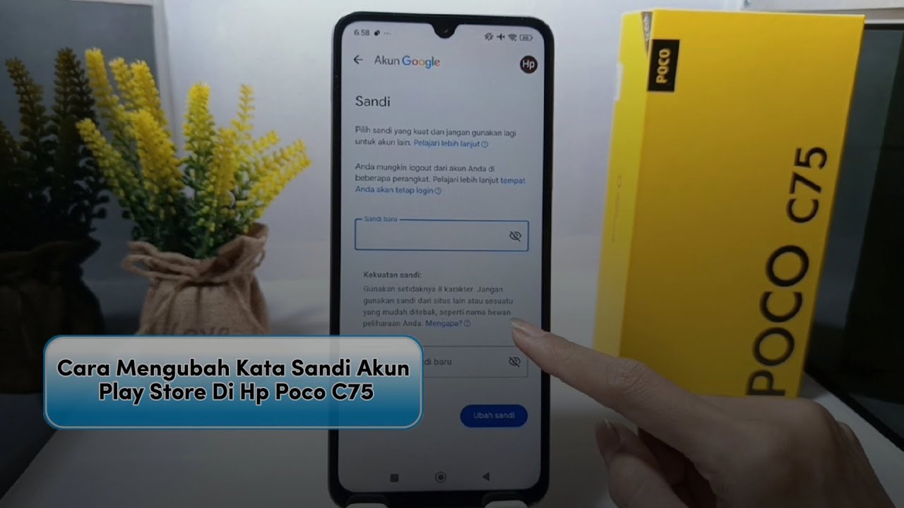 Cara Mengubah Kata Sandi Akun Play Store Di Hp Poco C75 - YouTube