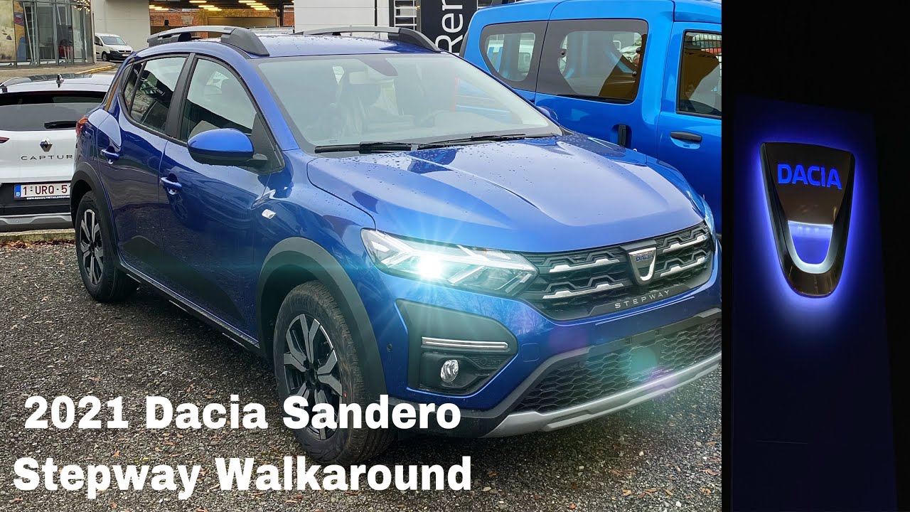 NEW Dacia Sandero Stepway 2021 Iron Blue Alloy wheels vs Standard - YouTube