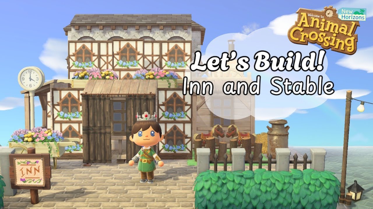 ACNH Speed Build - Inn with Horse Stable // Animal Crossing New ...