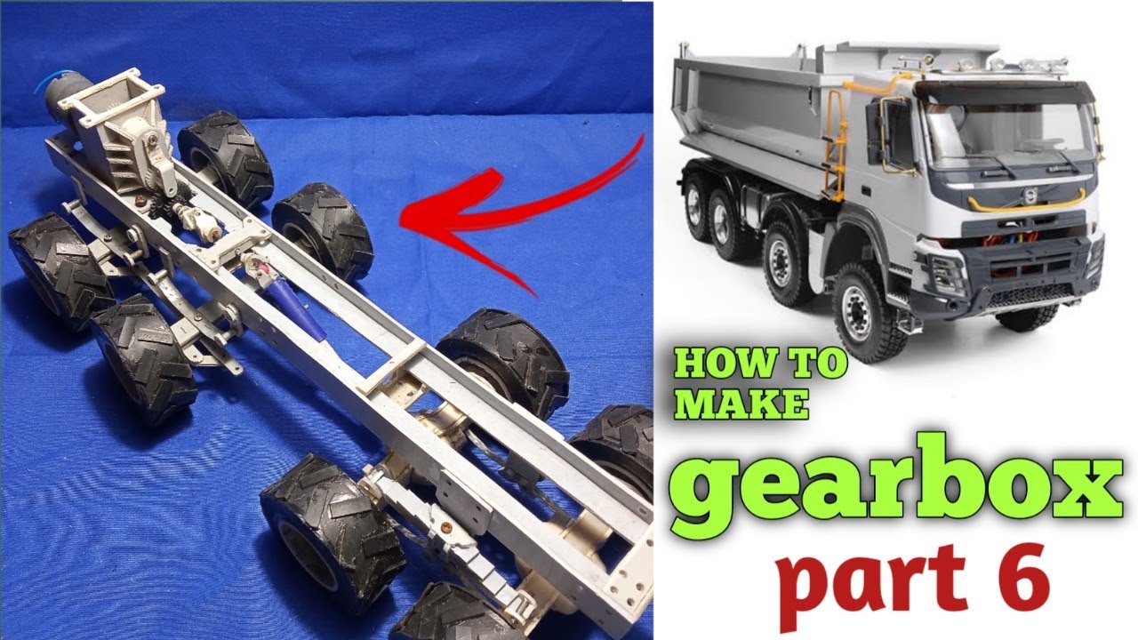 (part 6) how to make rc truck gearbox || RC mini engine | pcv gearbox ...