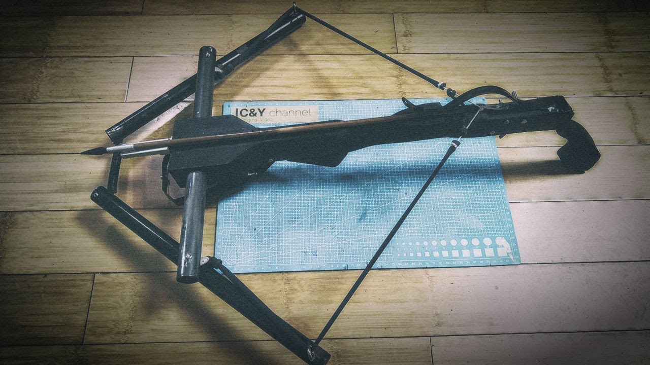 Homemade slingbow-slingbow springbow (crossbow) - YouTube