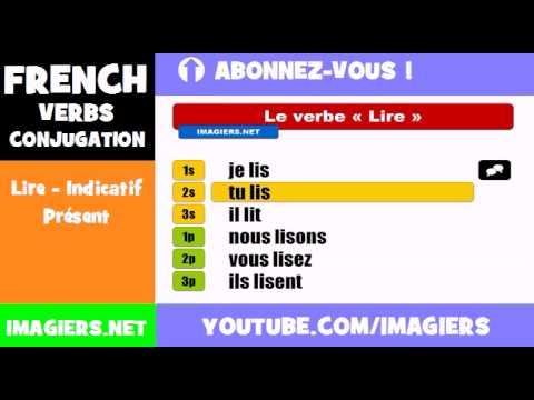 French lesson = Lire Indicatif Présent - YouTube