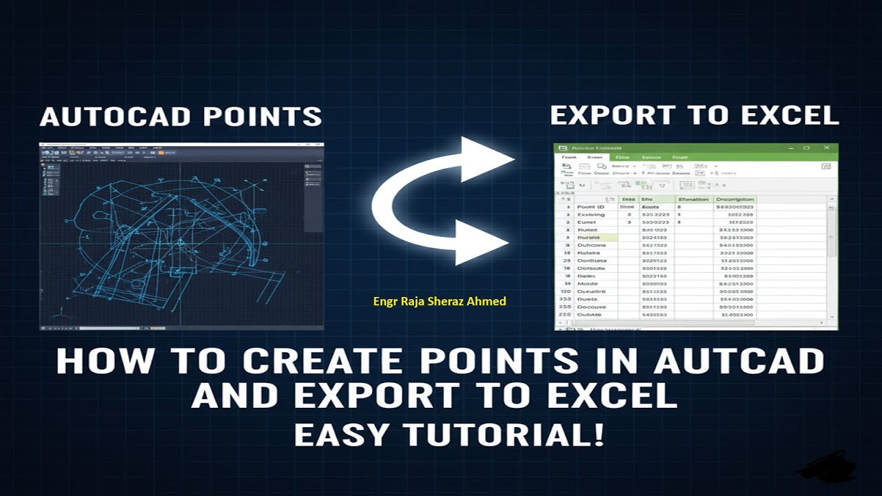 How to create points in AutoCAD and export to Excel - YouTube