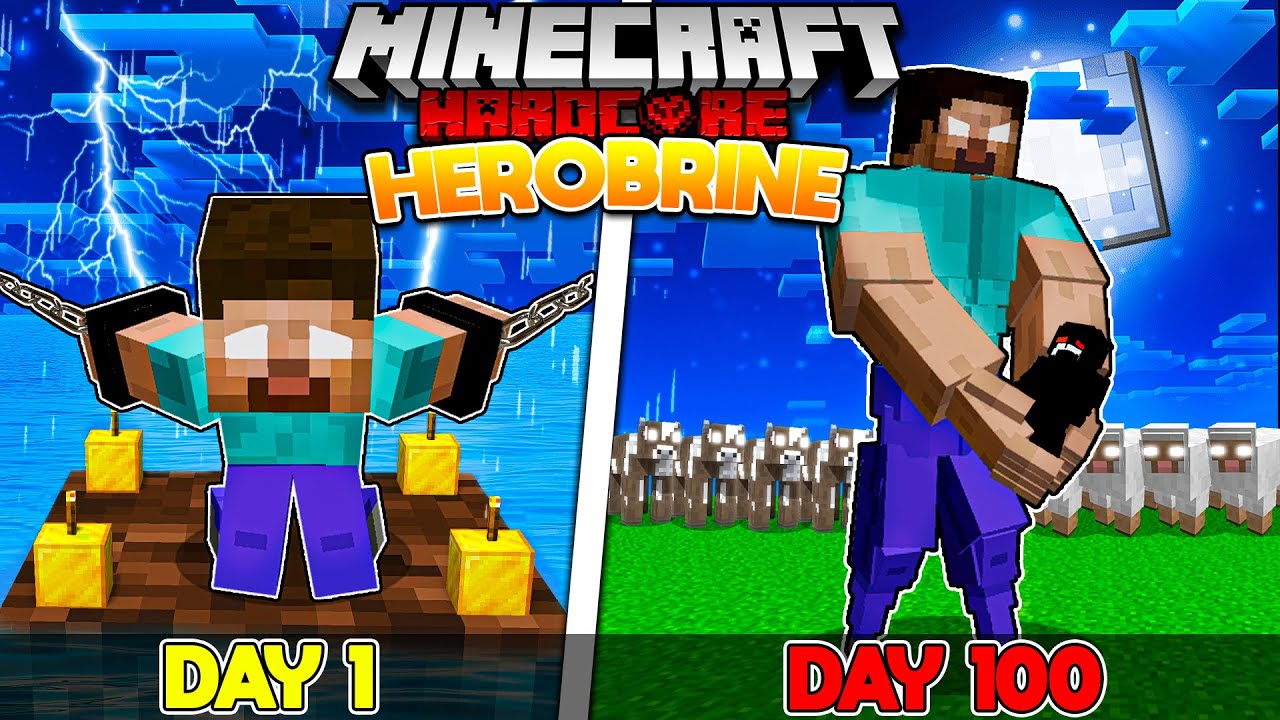 I Survived 100 Days as a HEROBRINE in Minecraft Hindi - YouTube
