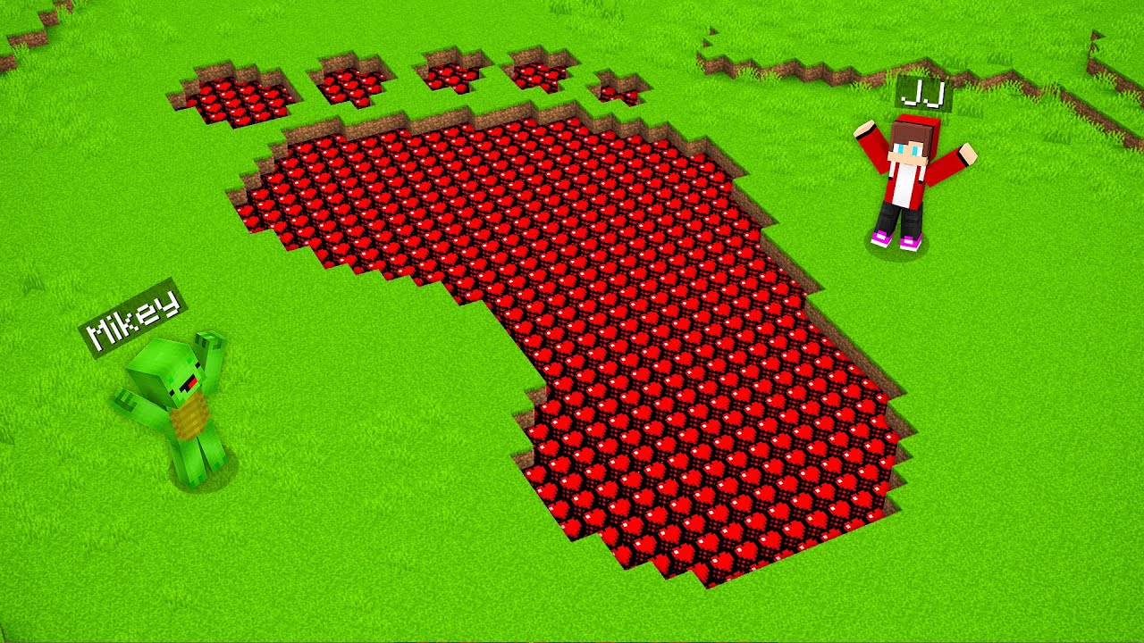 Mikey & JJ Found SUPER BIGGEST HEART FOOTPRINT in Minecraft (Maizen ...