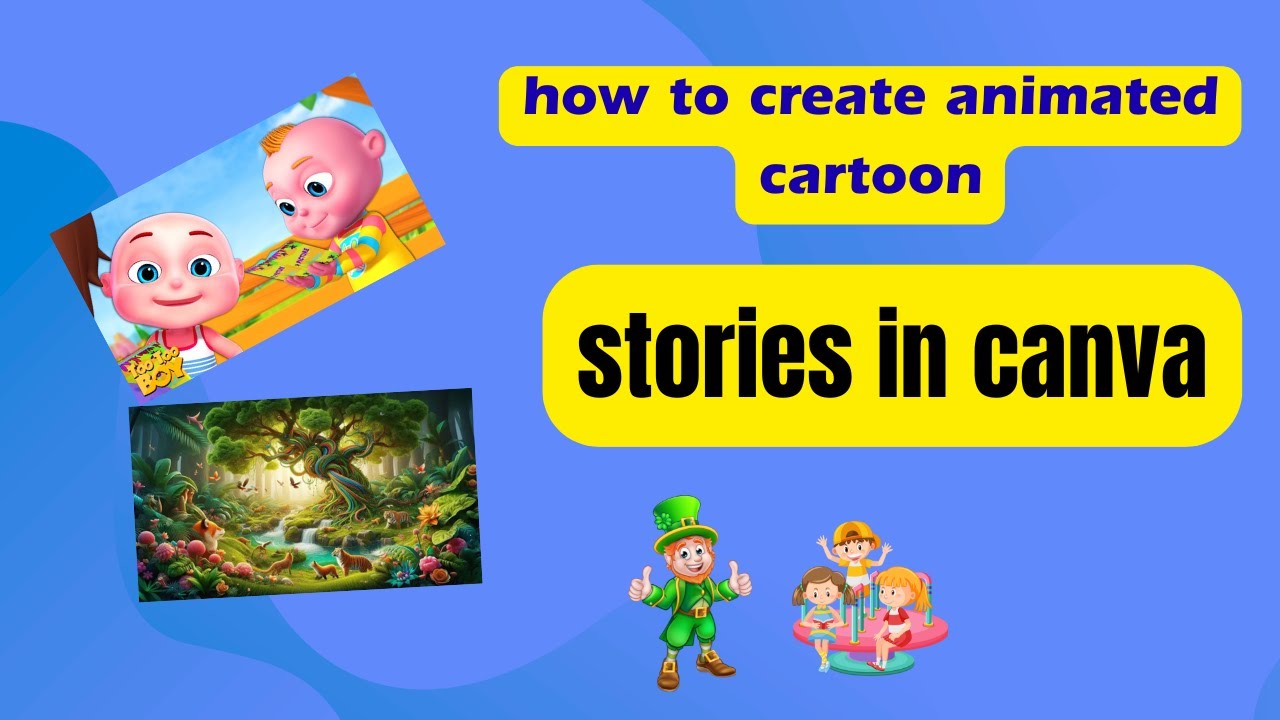 how to create animated cartoon stories in canva || how to create ...