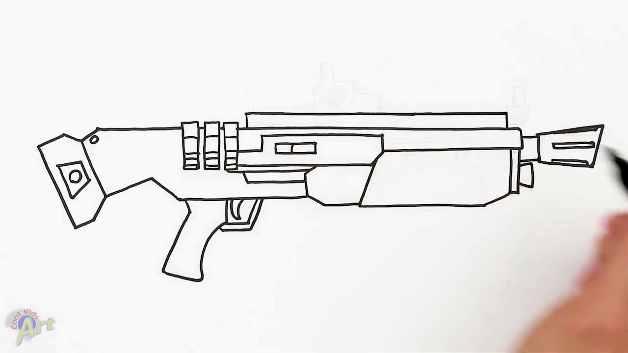 How to draw Guns step by step weapon drawing 2020 - YouTube