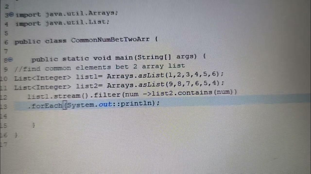 common elements from two list java8@javatechinterview #stream #java8 #java - YouTube