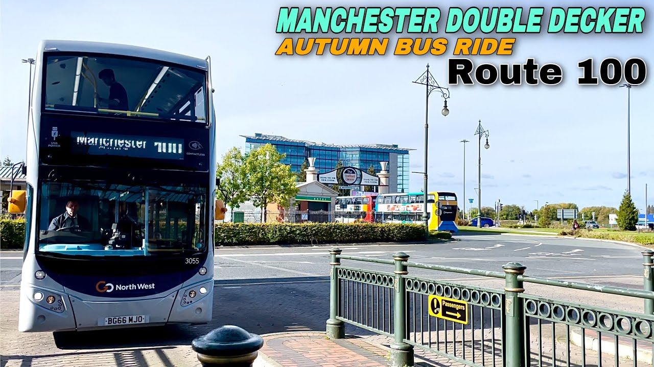 DOUBLE-DECKER Bus Ride ROUTE 100 -Trafford Centre to Manchester City ...
