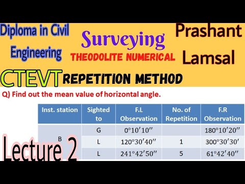 Horizontal Angle by Repetition Method. |Surveying II| CTEVT | - YouTube