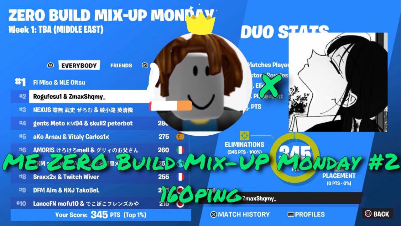 2nd Place In the Zero Build Mix up Monday Cup - YouTube