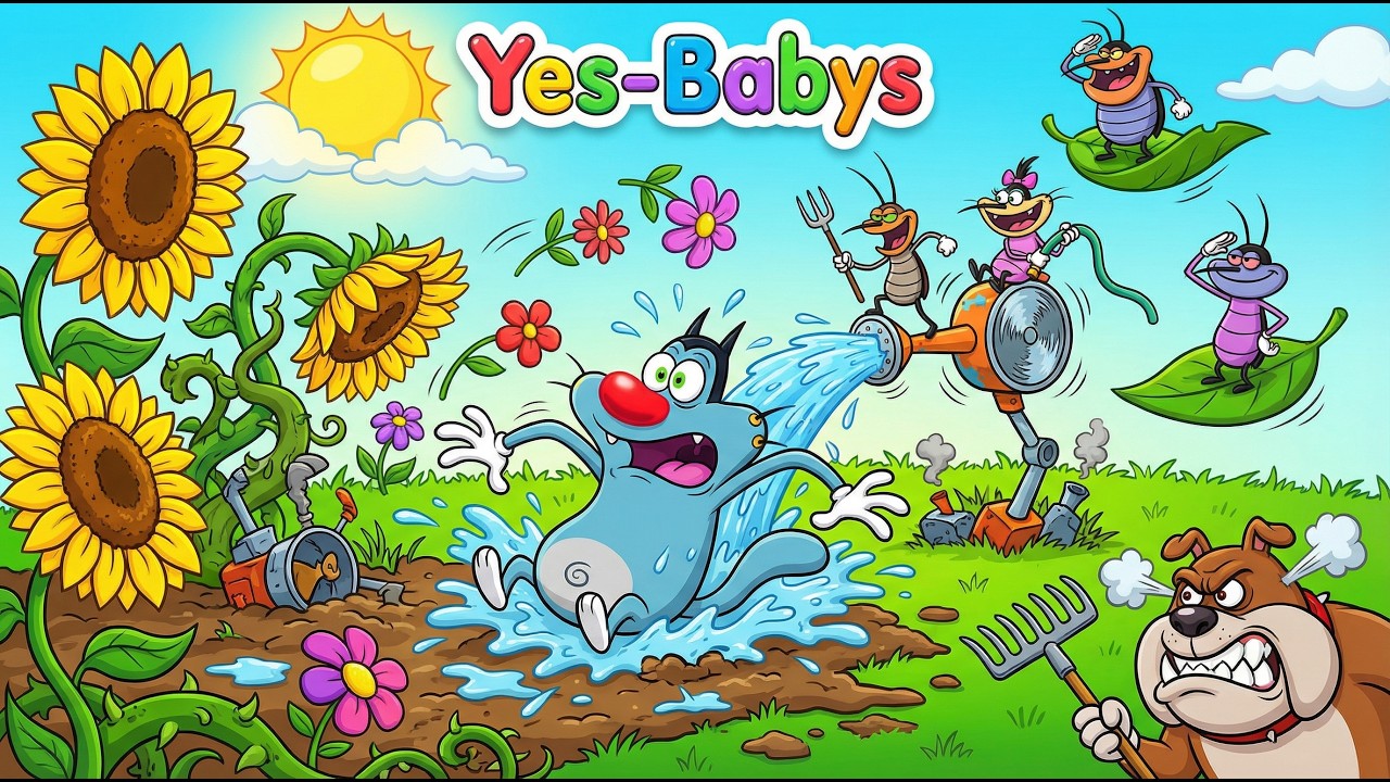 Oggy and the Cockroaches - Epic Gardening Chaos! 😂 Funny Garden ...