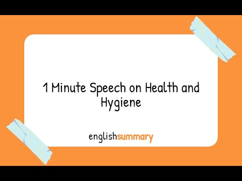 1 Minute Speech on Health and Hygiene in English - YouTube
