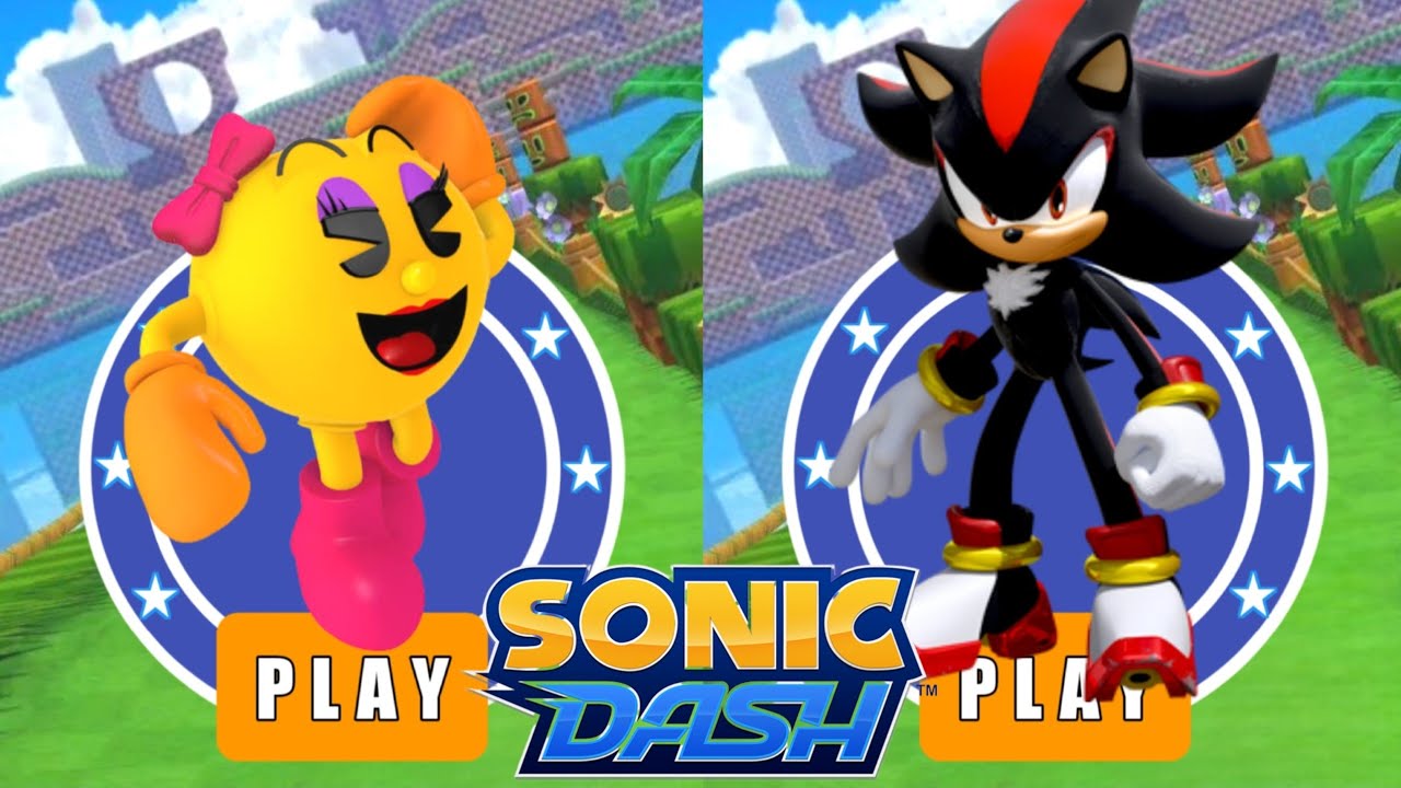 Sonic Dash Prime Characters : MS Pacman 🆚 Shadow Sonic | Unlocked All ...