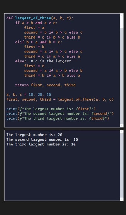 Find First, Second and Third Largest Value From Array Using Python #codeusingpython #python3 ...