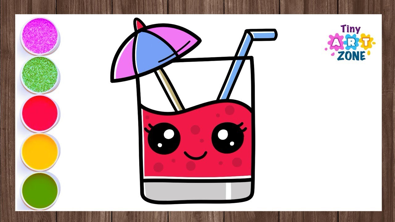 How to Draw a Cute Drink Easy | Cute Drink Drawing and Colouring ...
