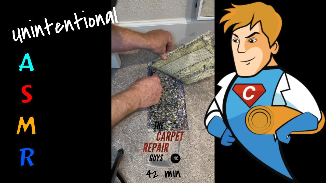 ASMR 42 min carpet patch repair - YouTube