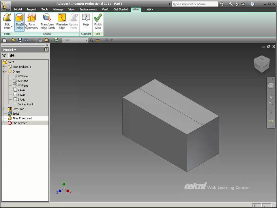 Pulling a face in Autodesk Inventor with Alias Design Add-In - YouTube