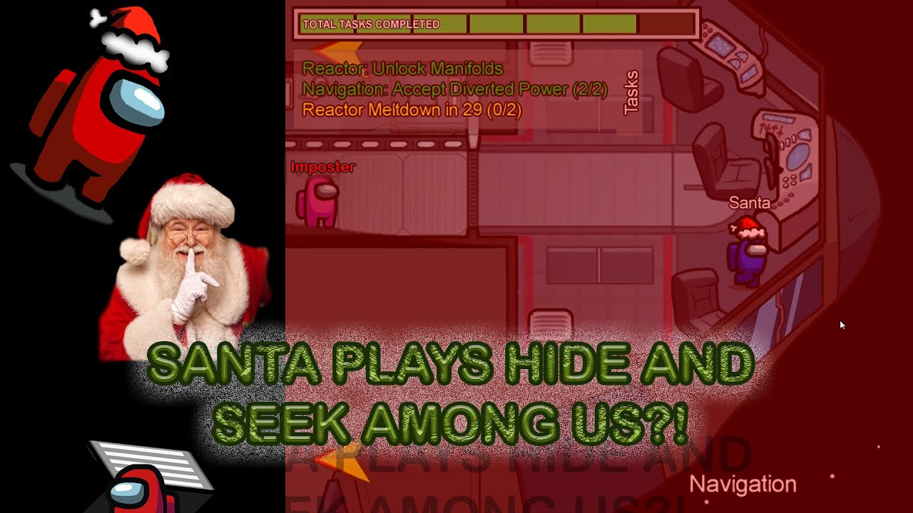 SANTA PLAYS HIDE AND SEEK AMONG US (TWO IMPOSTERS) - YouTube