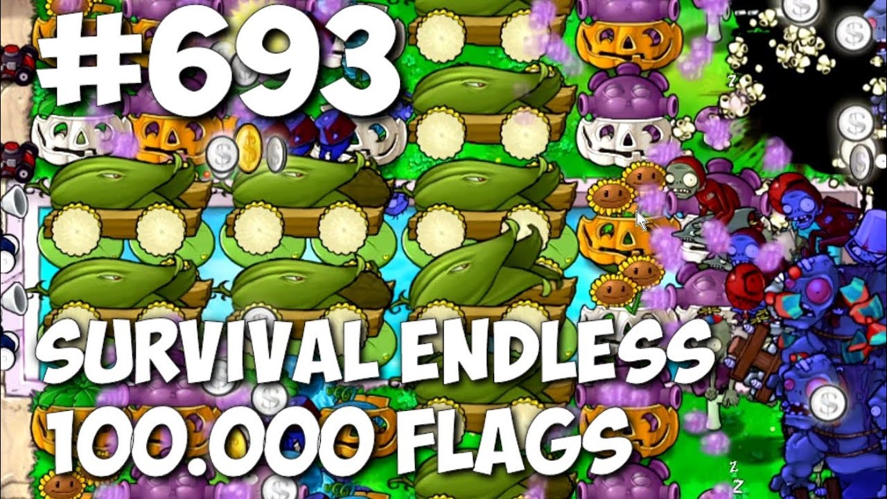 Plants vs Zombies Survival Endless 100000 Flags Part 693 | 13840- 13860 ...
