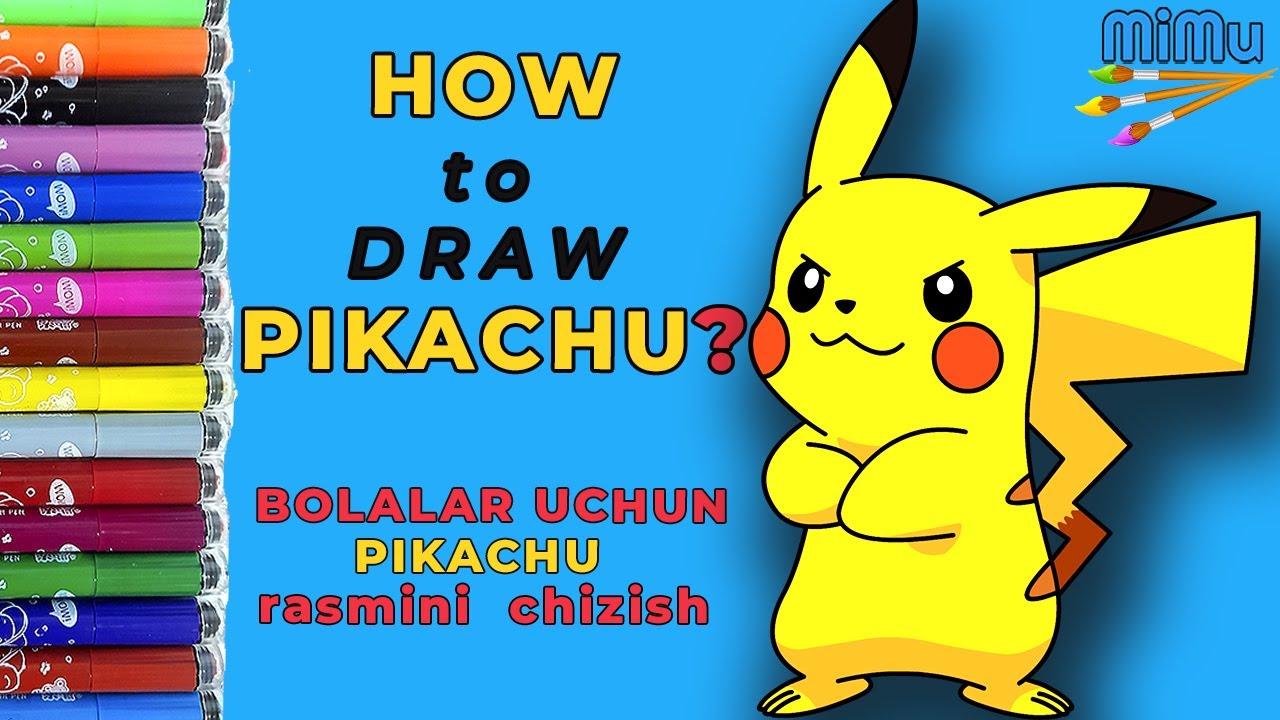 How to draw Pikachu | Bolalar uchun Pikachu rasmini chizish - YouTube