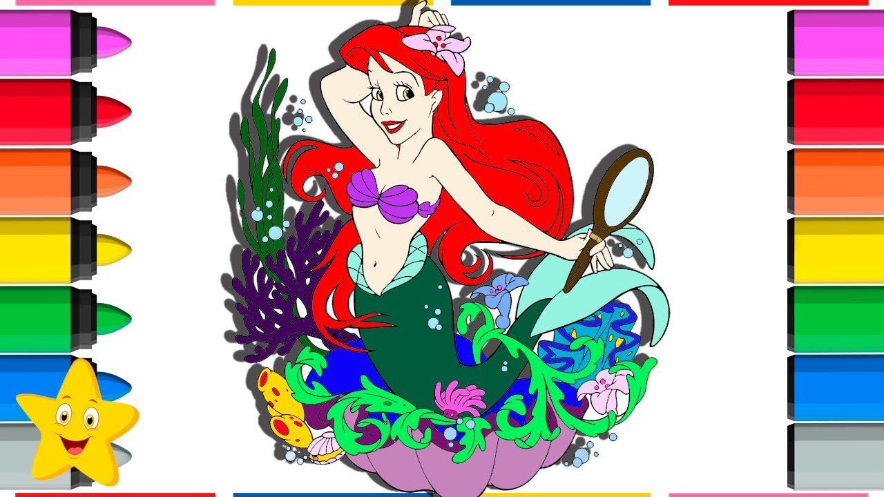 THE LITTLE MERMAID COLORING PAGES!🧜MAGIC ARIEL - YouTube
