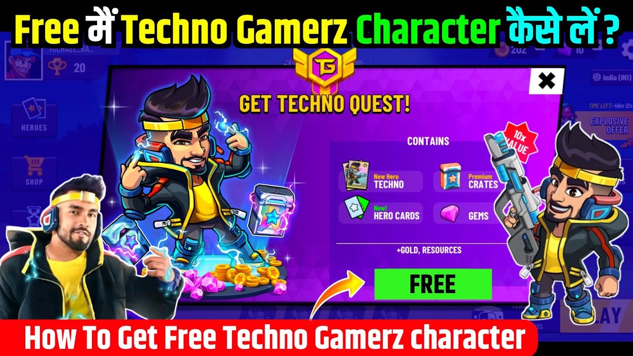 How To Get Free Techno Gamerz character in Battle Stars | Battle Stars ...