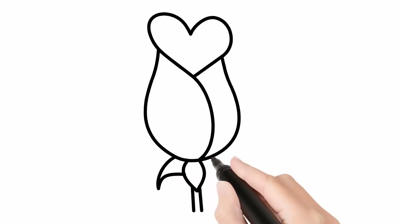 Let s Draw A Heart First Then Draw A Rose From The Heart I Draw For Let s Draw A Heart First Then Draw A Rose From The Heart I Draw For