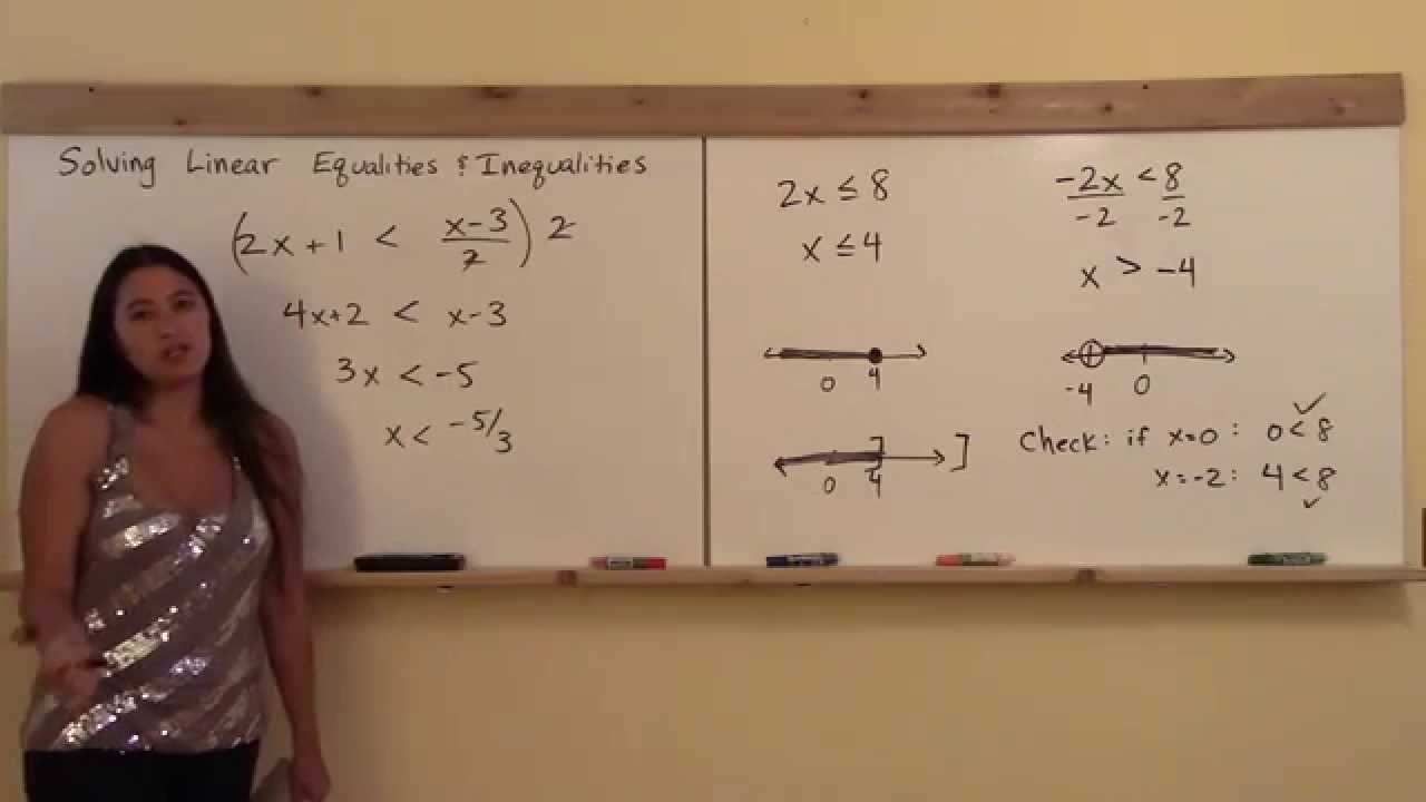 Math 147 W1: Solving Linear Equalities and Inequalities - YouTube
