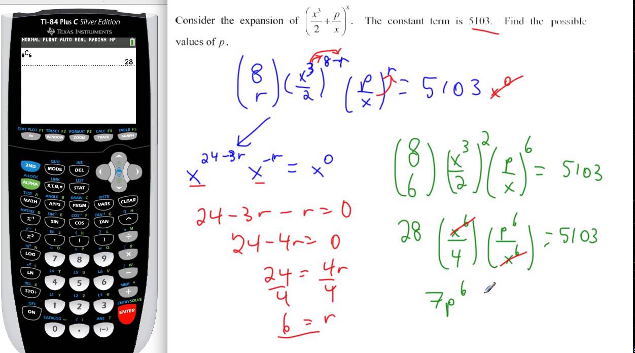 IB Binomial Expansion Finding A Variable Given The Constant YouTube