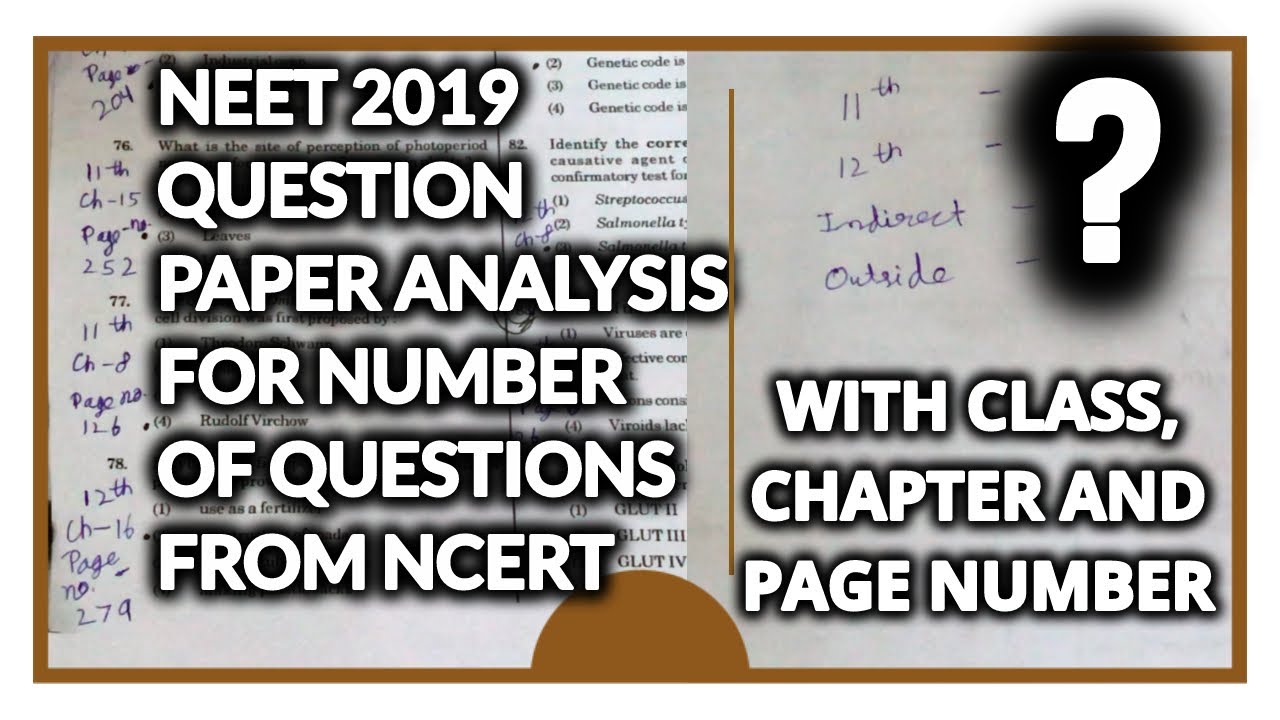 NEET 2019 QUESTION PAPER ANALYSIS FOR NUMBER OF QUESTIONS FROM NCERT neet-2019-question-paper-analysis-for-number-of-questions-from-ncert