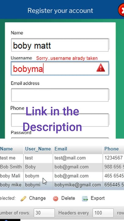 Java Login And Register Form With Mysql Database Youtube