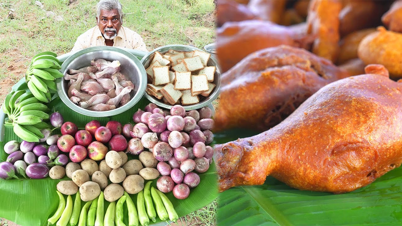 Eight Different Bajji Recipes | Apple,Onion,Bread,Chicken,Brinjal ...