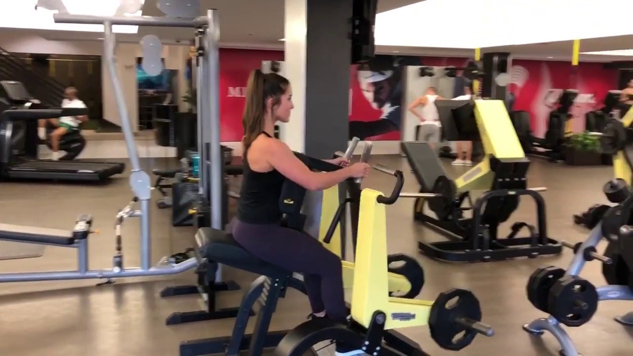 Seated row machine neutral grip - YouTube