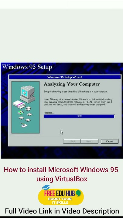 How to install Microsoft Windows 95 using VirtualBox - ACTUAL INSTALLATION #freeeducation # ...