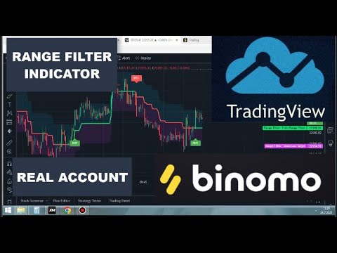 Range Filter Indicator Tradingview Platform Real Binomo Account - YouTube